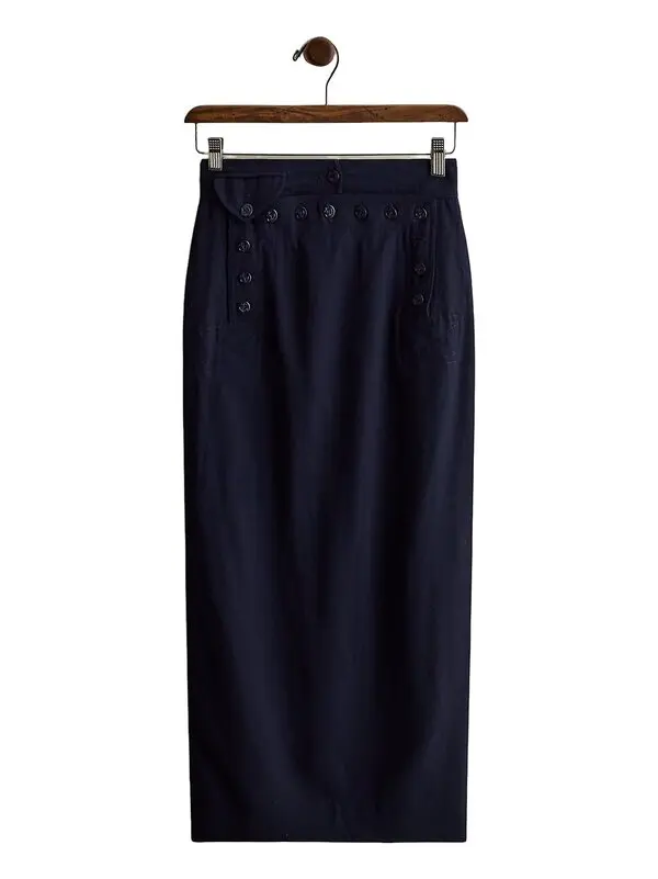 Ralph Lauren C. 1980 Wool Pencil Skirt - Blue