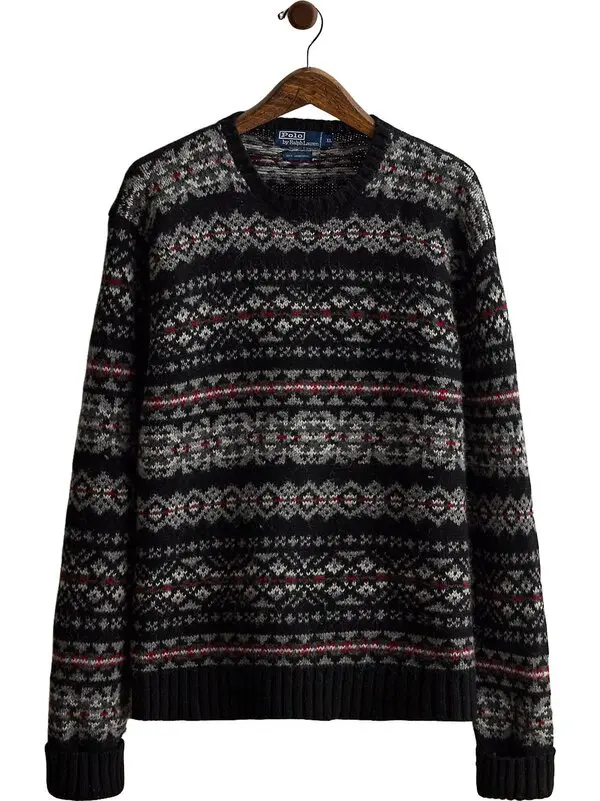 Ralph Lauren Vintage Patterned Lambswool Crewneck Sweater - Multi