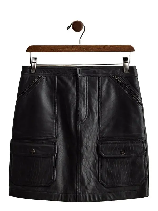 Ralph Lauren Leather Miniskirt C. 1997 - Black
