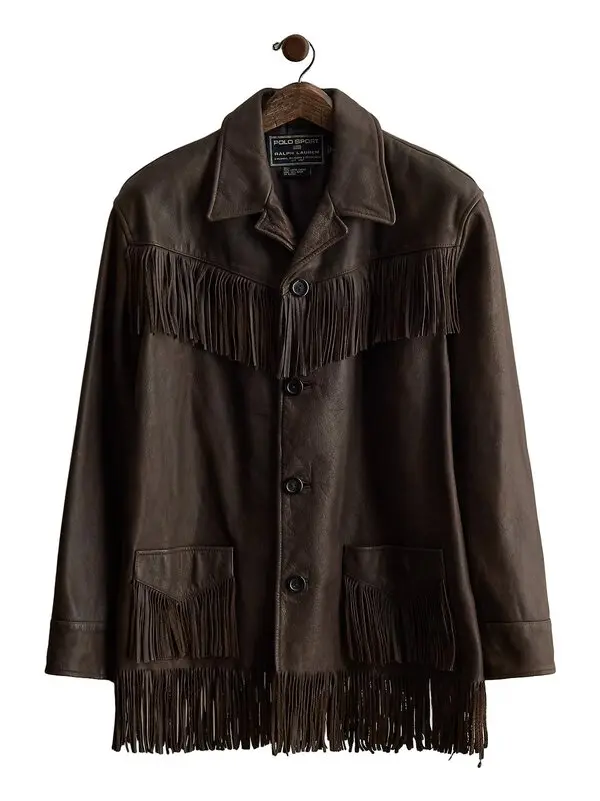 Ralph Lauren Polo Sport Leather Fringe Jacket - Brown