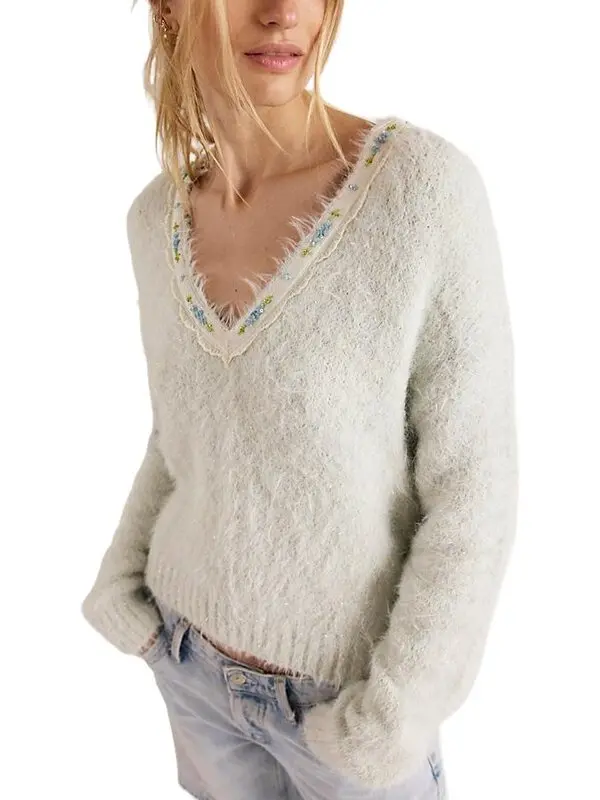 Free People Snow Angel Pullover - Matcha Latte Combo