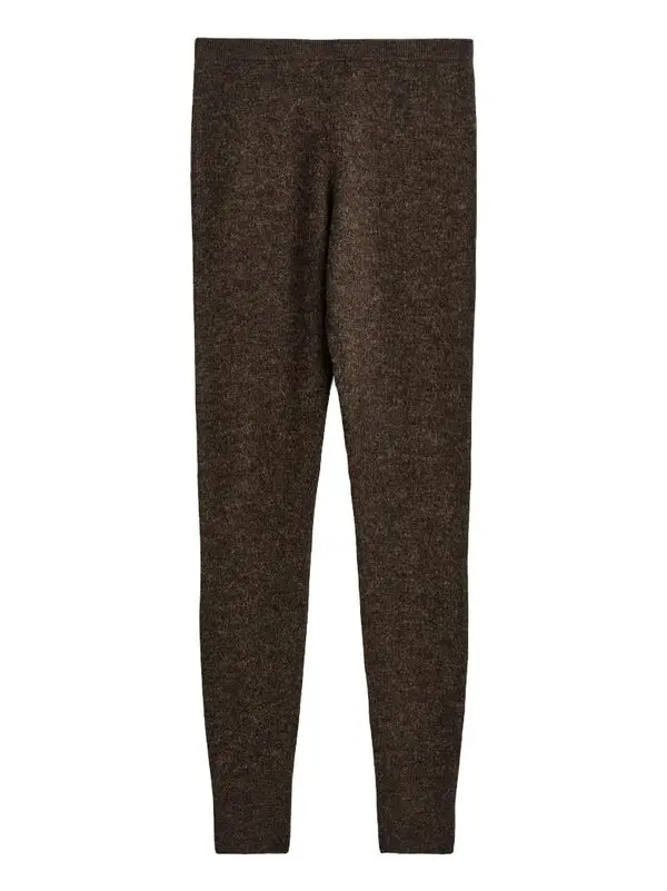Cos Alpaca Merino Wool Knit Leggings - Brown
