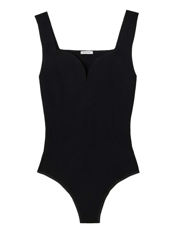 Alaïa Ribbed-jersey Bodysuit - Black