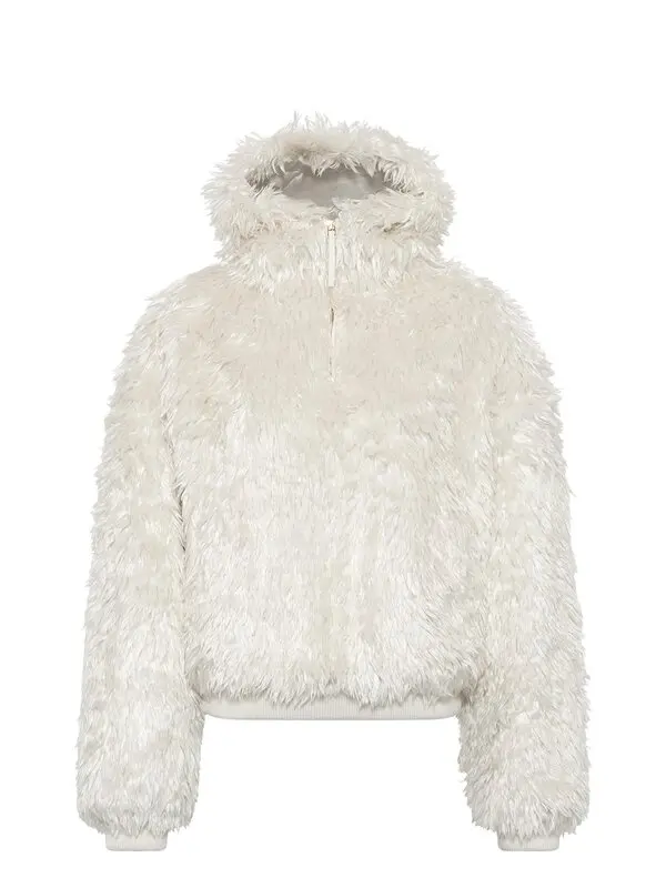 Gabriela Hearst Orlando Silk Fur Hoodie - Ivory