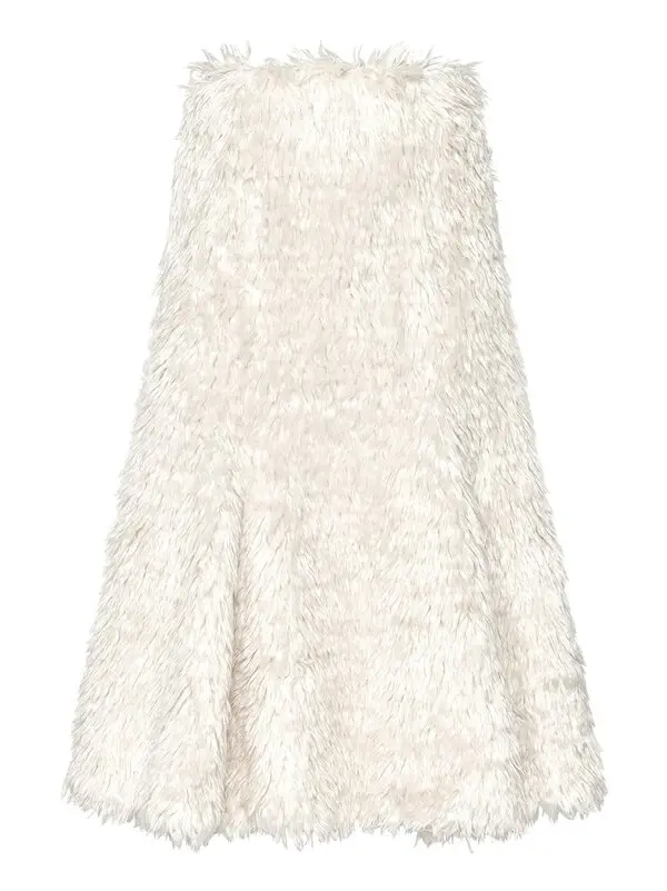 Gabriela Hearst Patterson Silk Fur Midi Skirt - Ivory