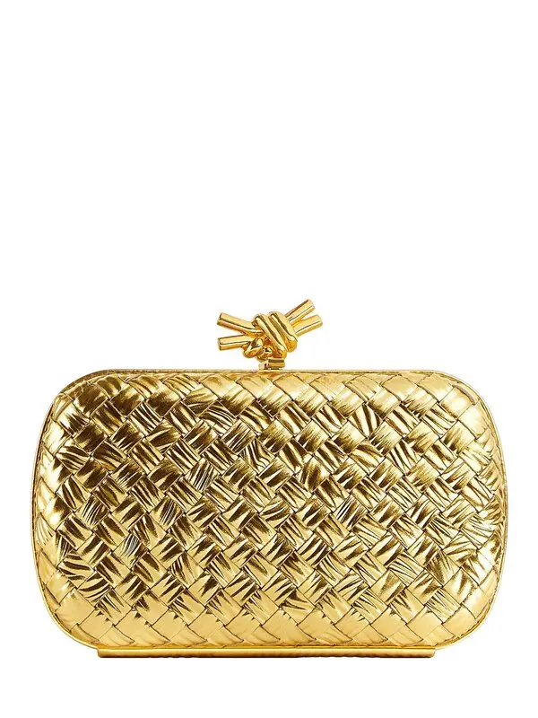 Bottega Veneta Knot Minaudiere Clutch - Gold