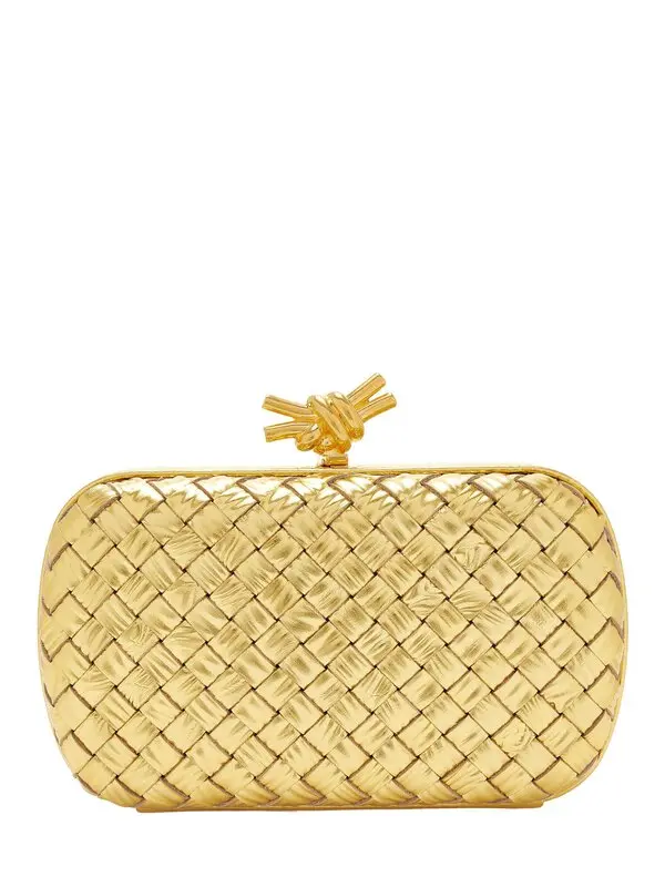 Bottega Veneta Knot Minaudiere Clutch - Gold
