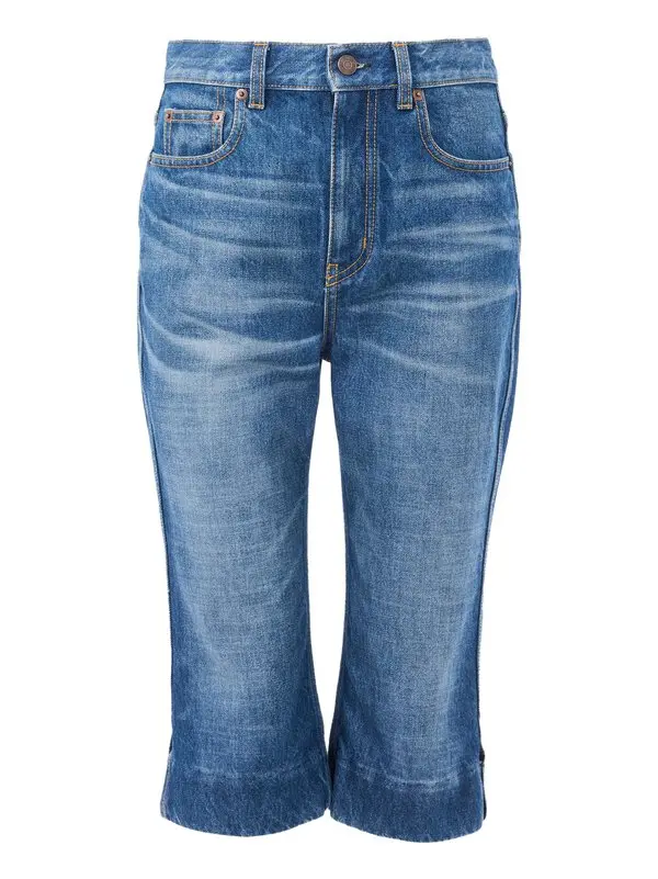 Chloé High-rise Capri Denim Shorts - Medium Wash