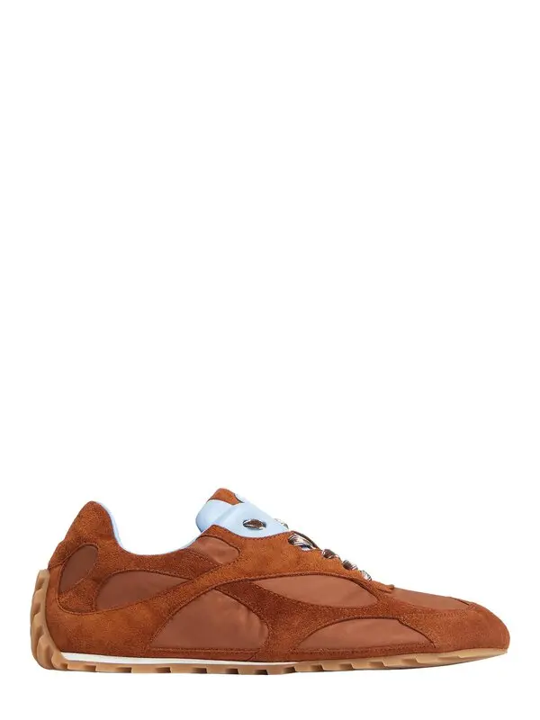 Bottega Veneta Orbit Flash Suede-trimmed Sneakers - Tan