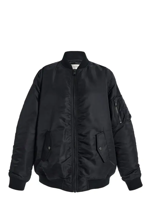 FRAME X Amelia Gray The Smoke Bomber Jacket - Black