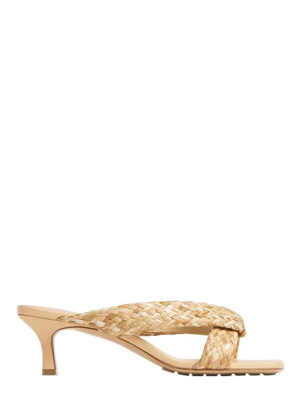Bottega Veneta Riva 50mm Raffia Mules - Neutral