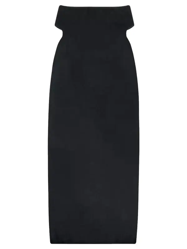 THE ROW Notched Maxi Dress - Black