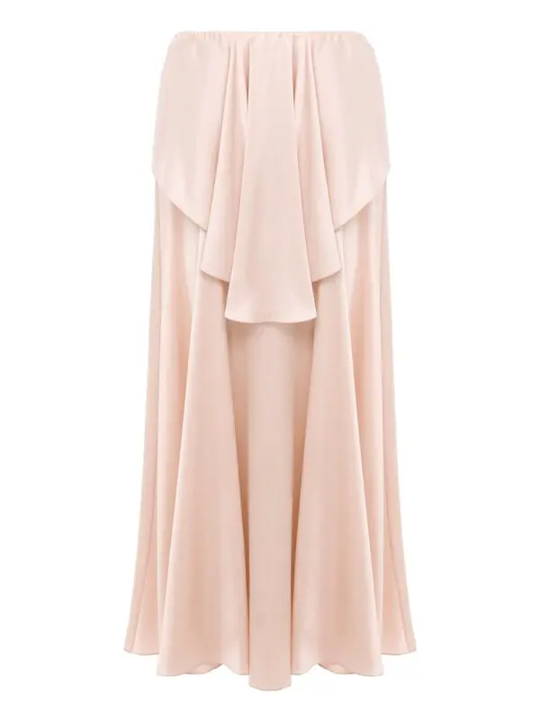 Chloé Draped Washed Silk Satin Maxi Skirt - Pink