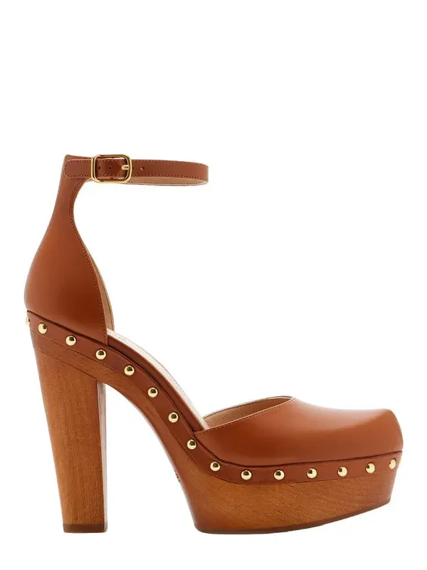 Chloé Lola Studded Platform Sandals - Brown