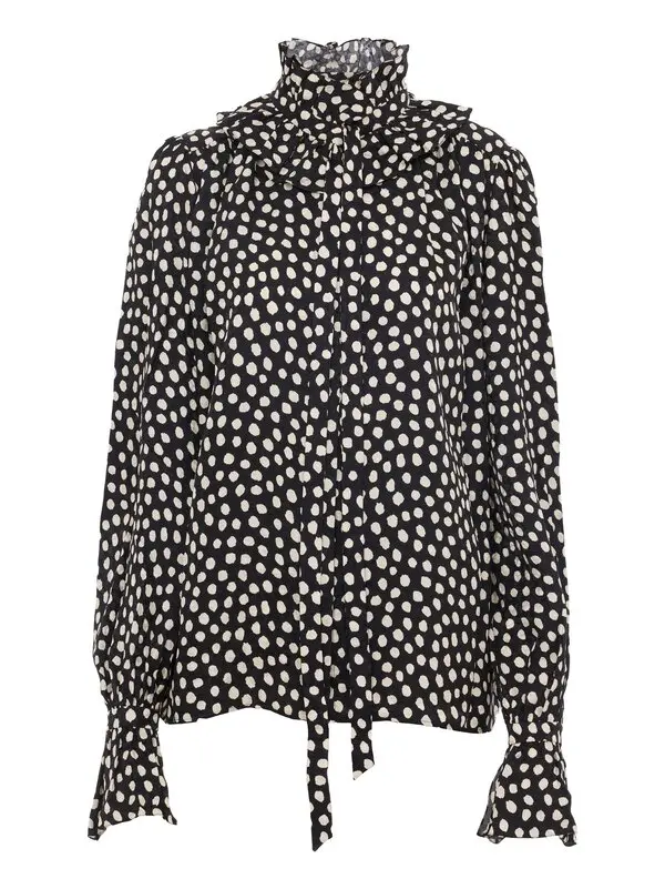 Chloé Polka-dot Silk Jacquard Blouse - Multi