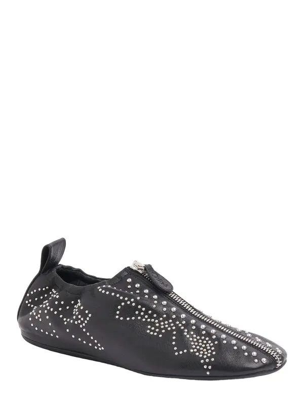 Chloé Susan Studded Leather Flats - Black