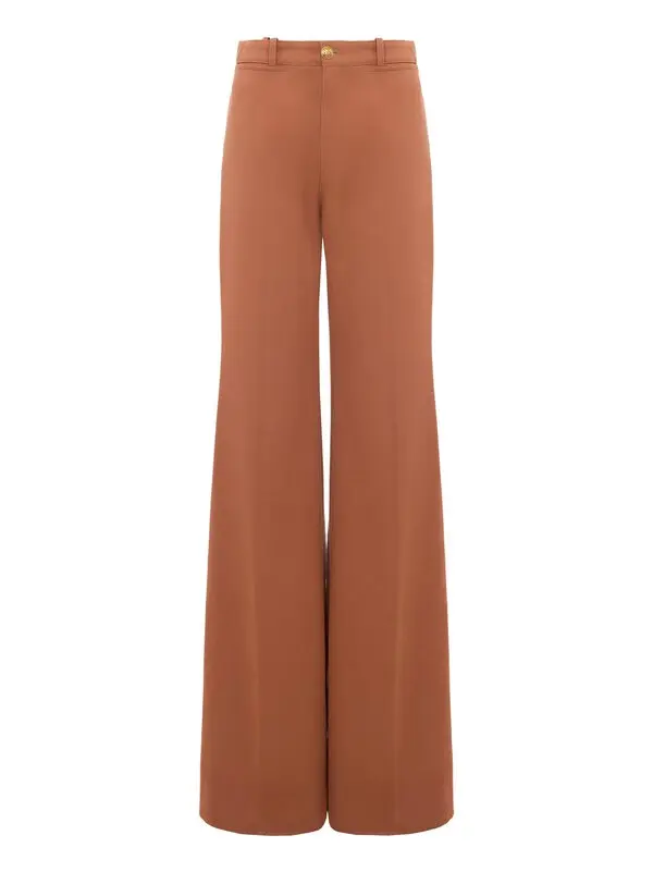 Chloé Organic Cotton Canvas Wide-leg Trousers - Brown