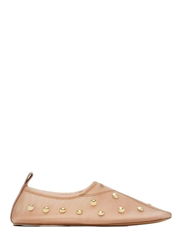 Chloé Rita Studded Ballet Flats - Nude