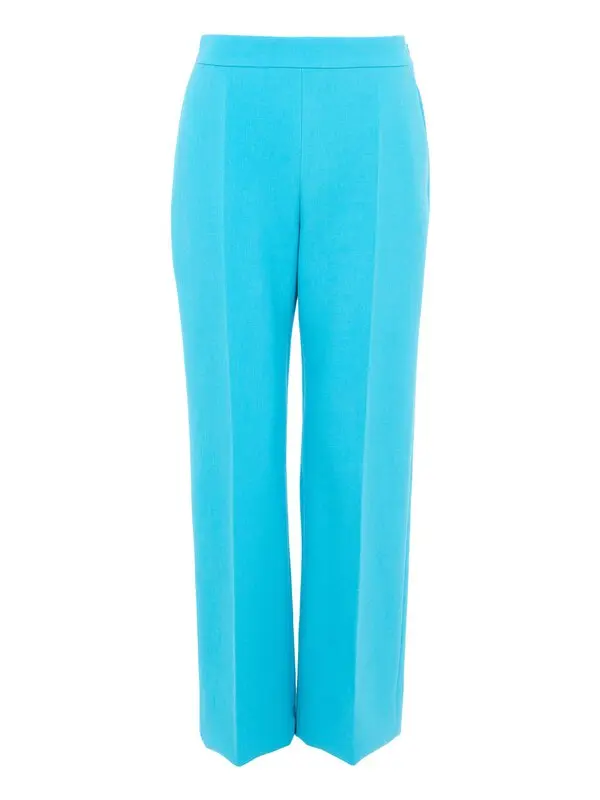 Chloé Straight-leg Wool Crepe Trousers - Blue