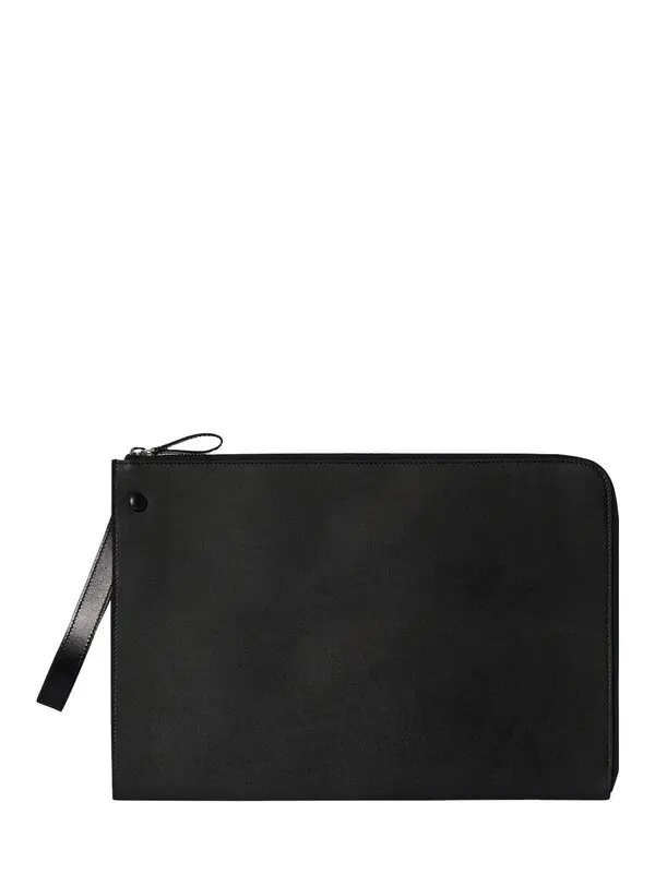 THE ROW Large Portfolio Wristlet - Black