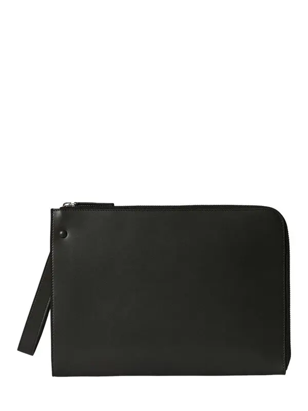 THE ROW Medium Leather Wristlet - Dark Pine