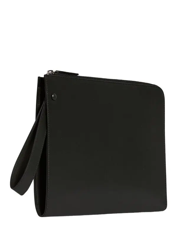 THE ROW Medium Leather Wristlet - Dark Pine
