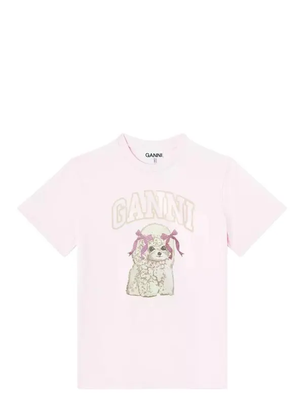 GANNI Round-neck T-shirt - Pink