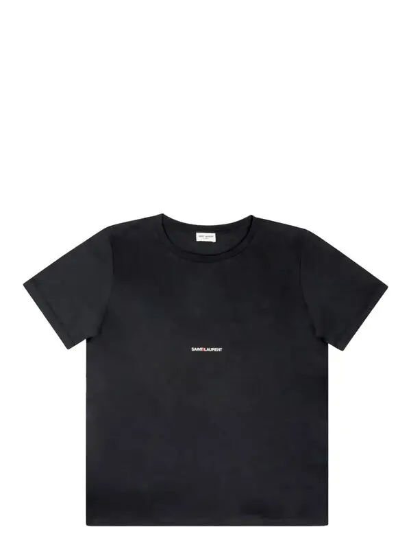 Saint Laurent T-shirt With Embroidered Logo - Black