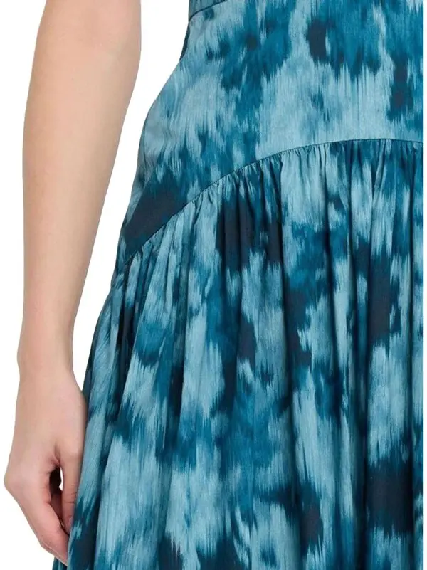 Michael Kors Abstract-print Midi Shirtdress - Seaglass Multi