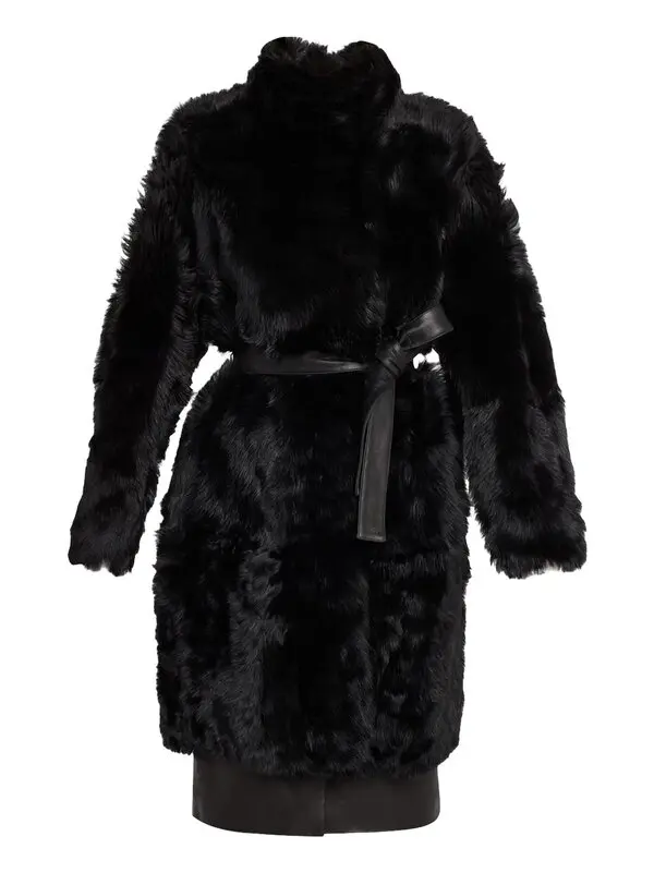YVES SALOMON Toscana Shearling Lamb Coat - Noir