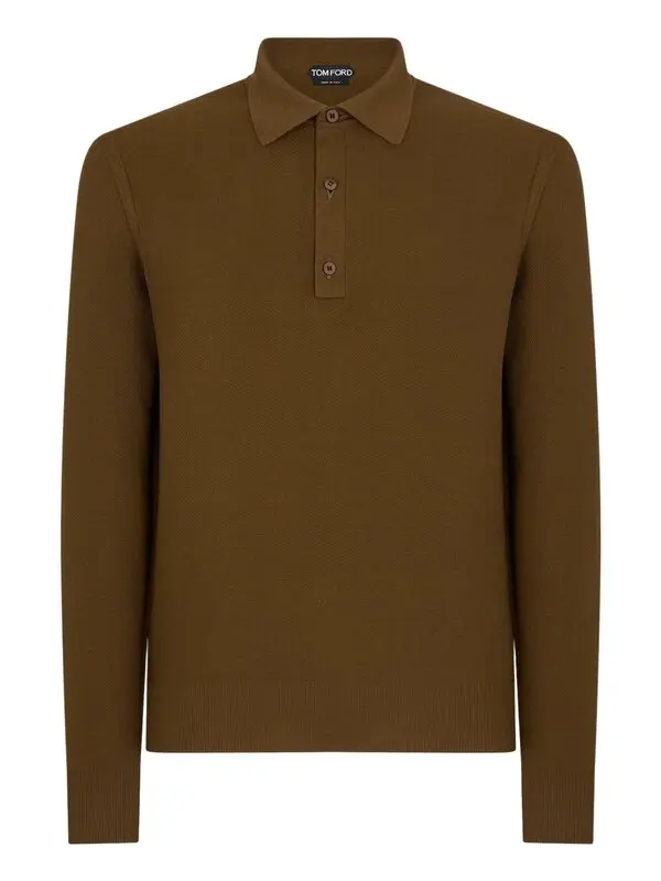 TOM FORD Silk-cotton Polo Shirt - Green
