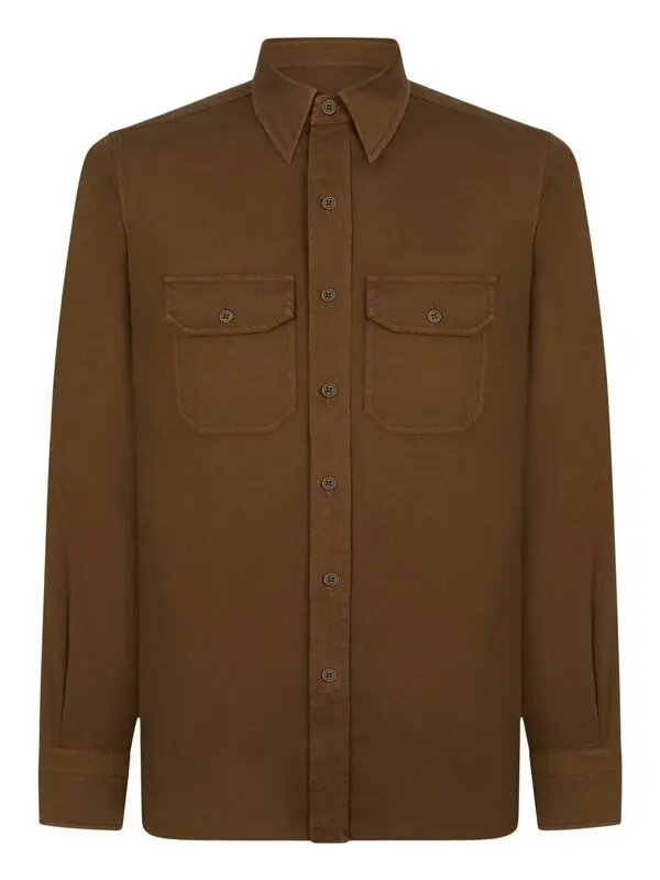 TOM FORD Cotton-linen Slim Shirt - Green
