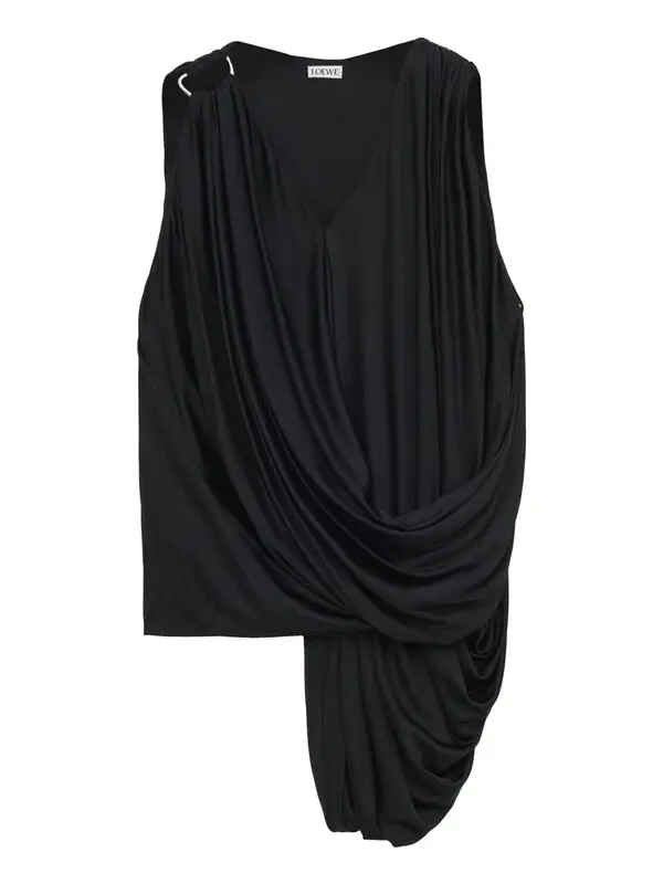 Loewe Draped Sleeveless Top - Black