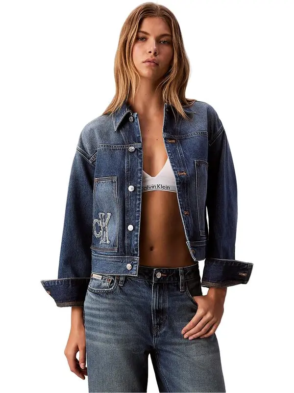 Calvin Klein Denim Workwear Jacket - Ck Sanded Blue