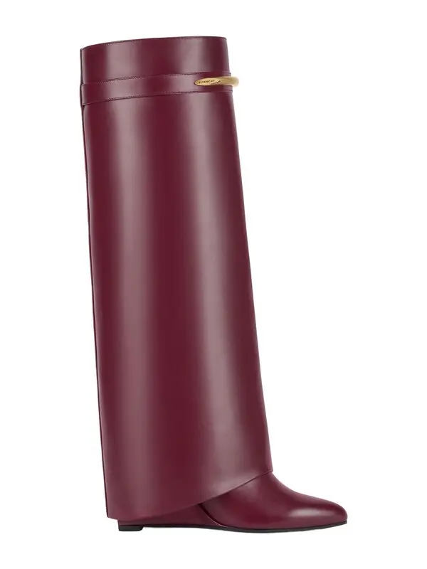 Givenchy Shark Wedge Heel Boots - Burgundy