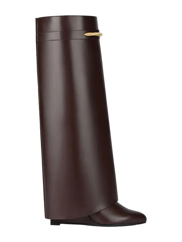 Givenchy Shark Wedge Heel Boots - Ebony Brown