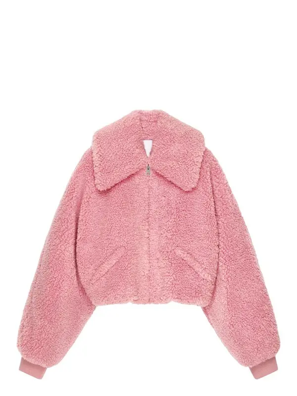 Givenchy Cropped Blouson In Shearling Effect - Light Pink
