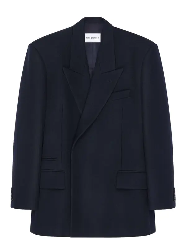 Givenchy Wool Jacket With Deconstructed Lapel - Dark Navy