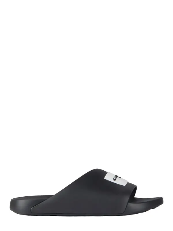 Givenchy Label Slide Flat Mules - Black