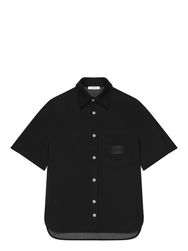 Givenchy Shirt In Scuba With Paris Patch - Black/dark Grey
