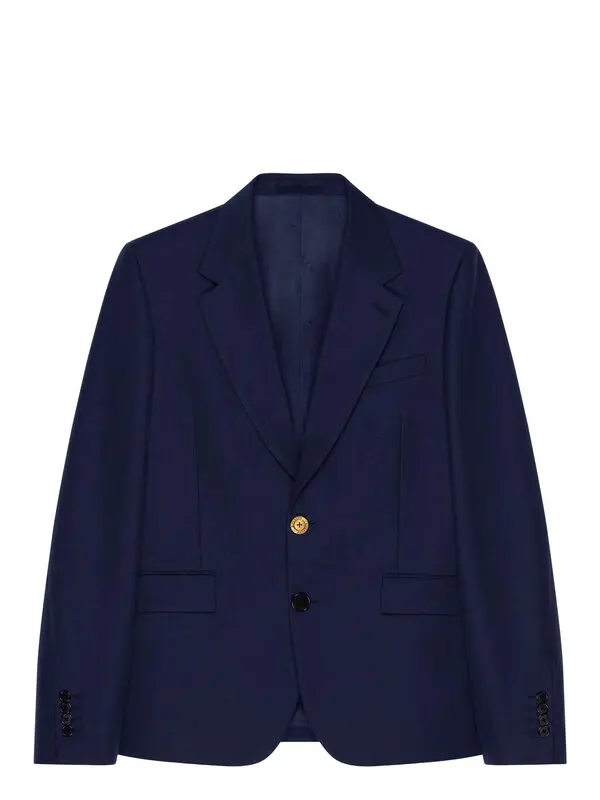 Givenchy Single-breasted Blazer In Wool And Mohair - Navy
