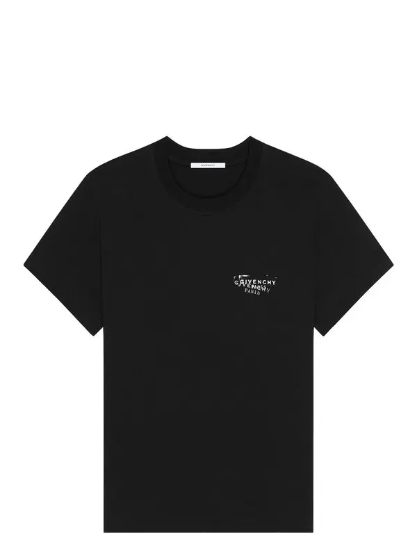 Givenchy T-shirt In Cotton With Stamp Print - Black