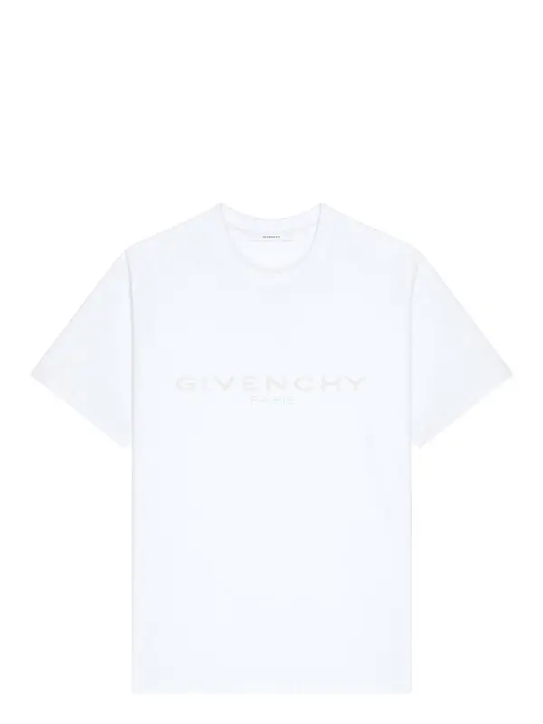 Givenchy T-shirt In Cotton And Silk With Paris Jacquard - White