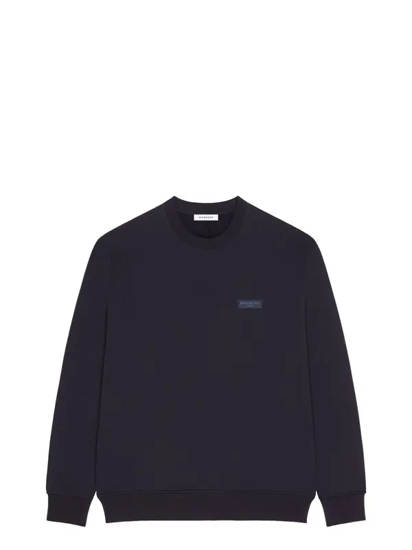 Givenchy Fleece Sweatshirt With Paris Grosgrain - Dark Navy