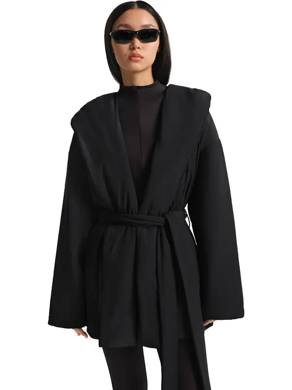 Nike Skims Woven Nylon Wrap Coat - Black