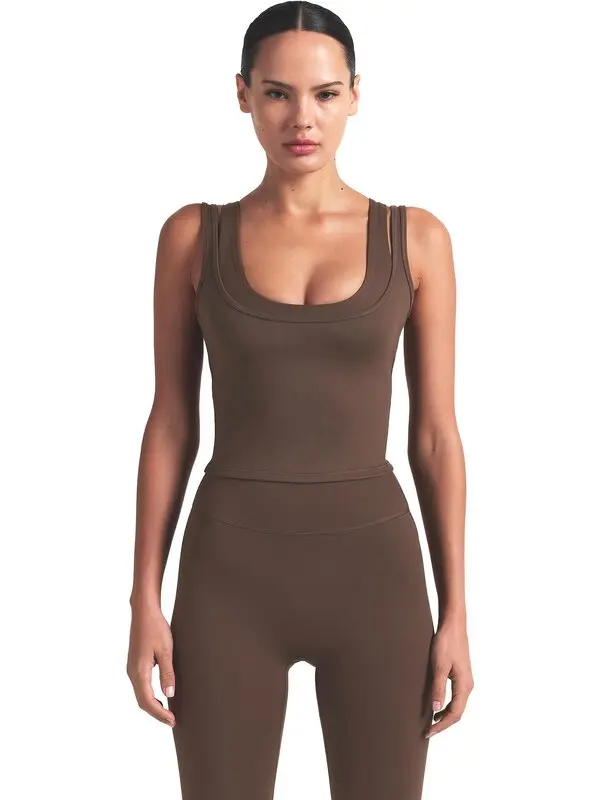 Nike Skims Matte Double-strap Scoop Tank Top - Brown