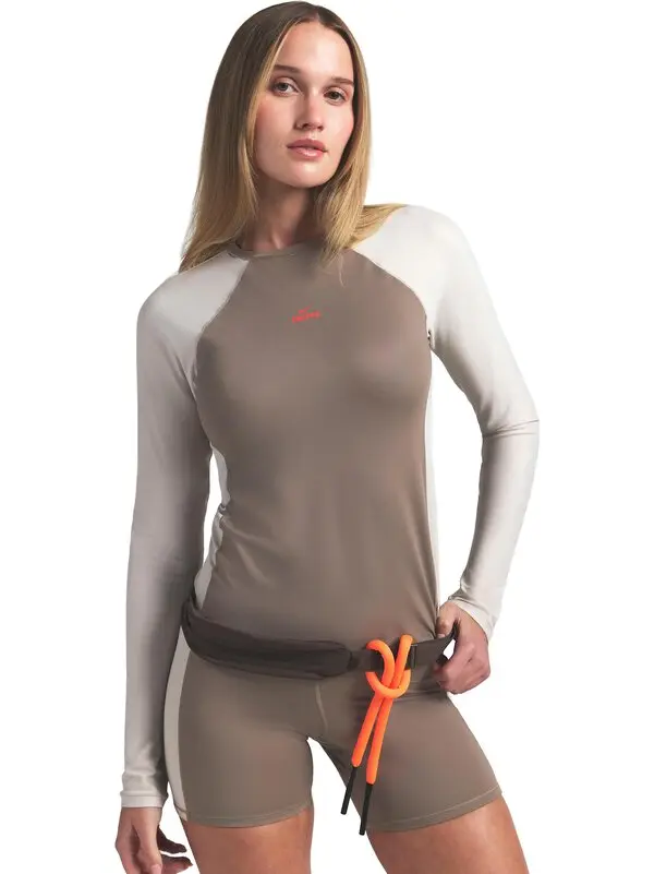 Nike Shine Long-sleeve Crew-neck Top - Brown