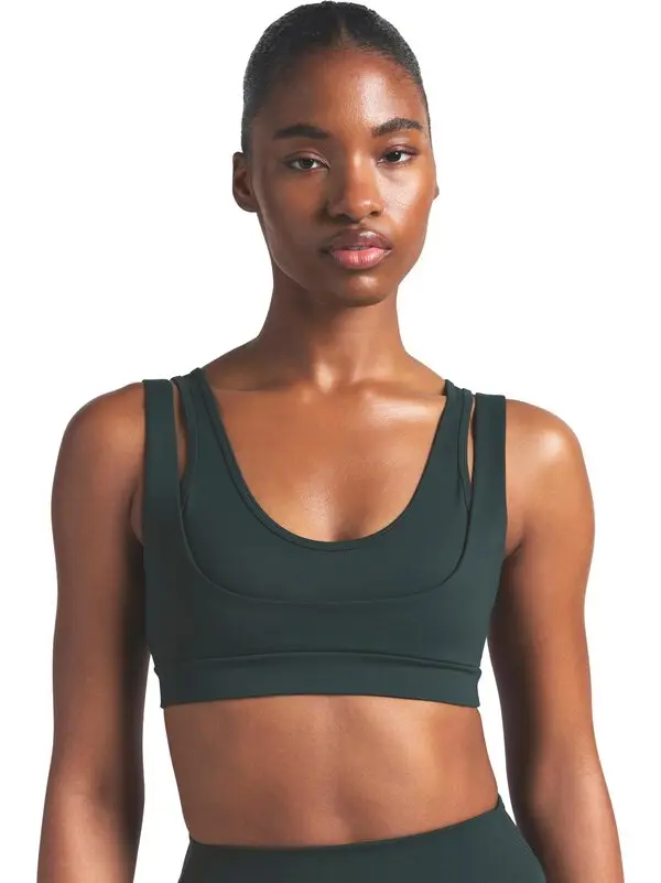 Nike Skims Matte Double-strap Scoop Bra - Green