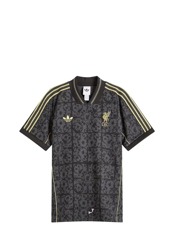 Adidas Liverpool Fc Lifestyler Jersey Top - Carbon/halo Gold