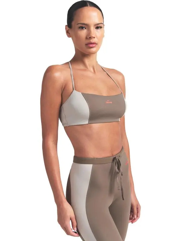 Nike Skims Shine Micro-scoop Bra - Brown